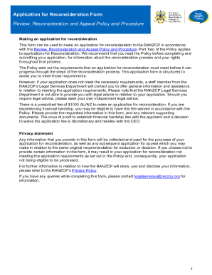 Fillable Online Application for Reconsideration Form Review, ... Fax Email Print - pdfFiller