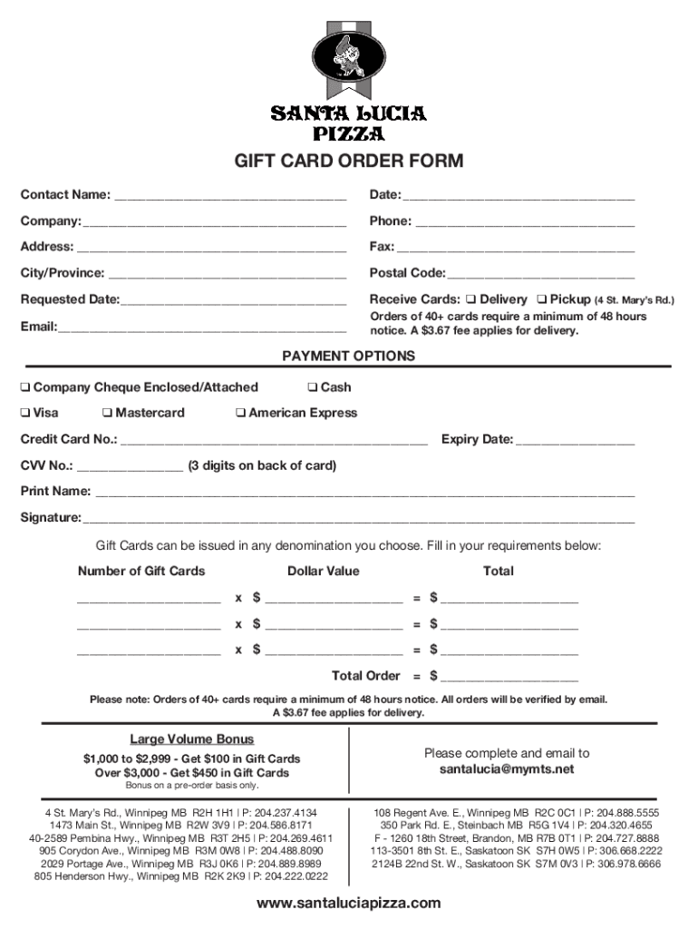 Fillable Online Aburi Restaurants Gift Card Order Form Fax Email Print ...