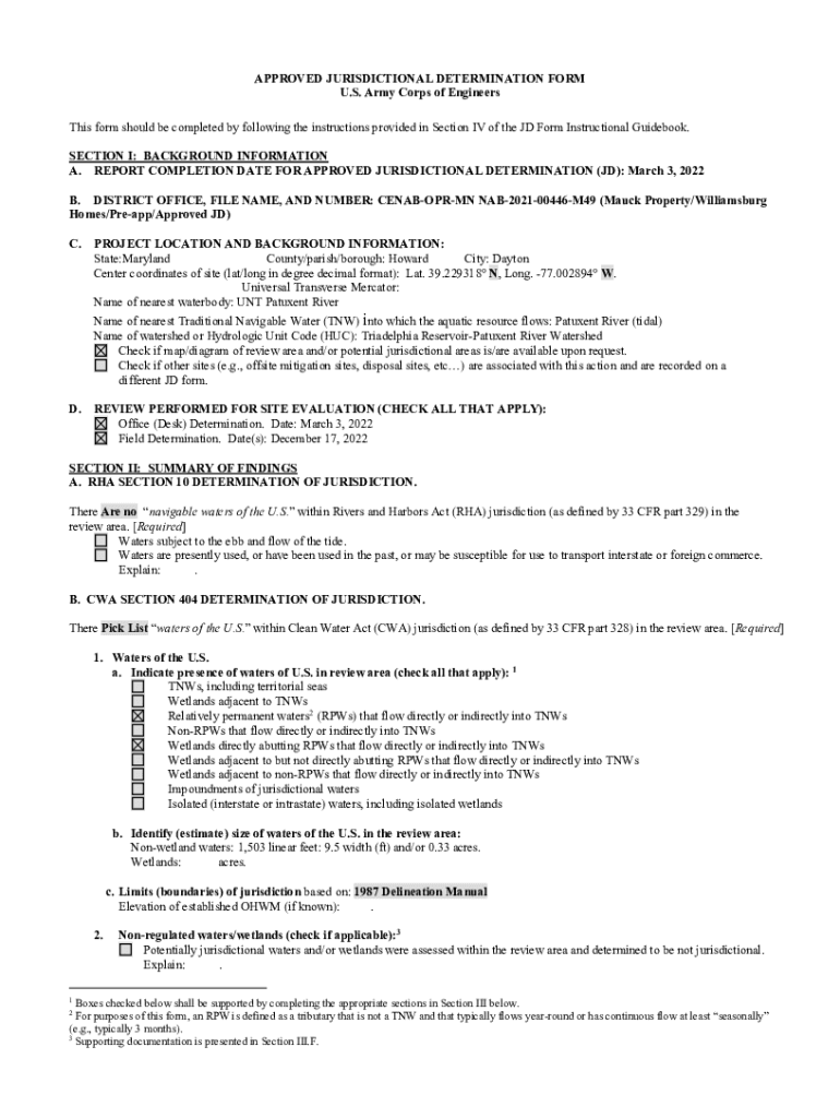 Fillable Online Rapanos AJD Form. ;#Jurisdiction;# Fax Email Print ...
