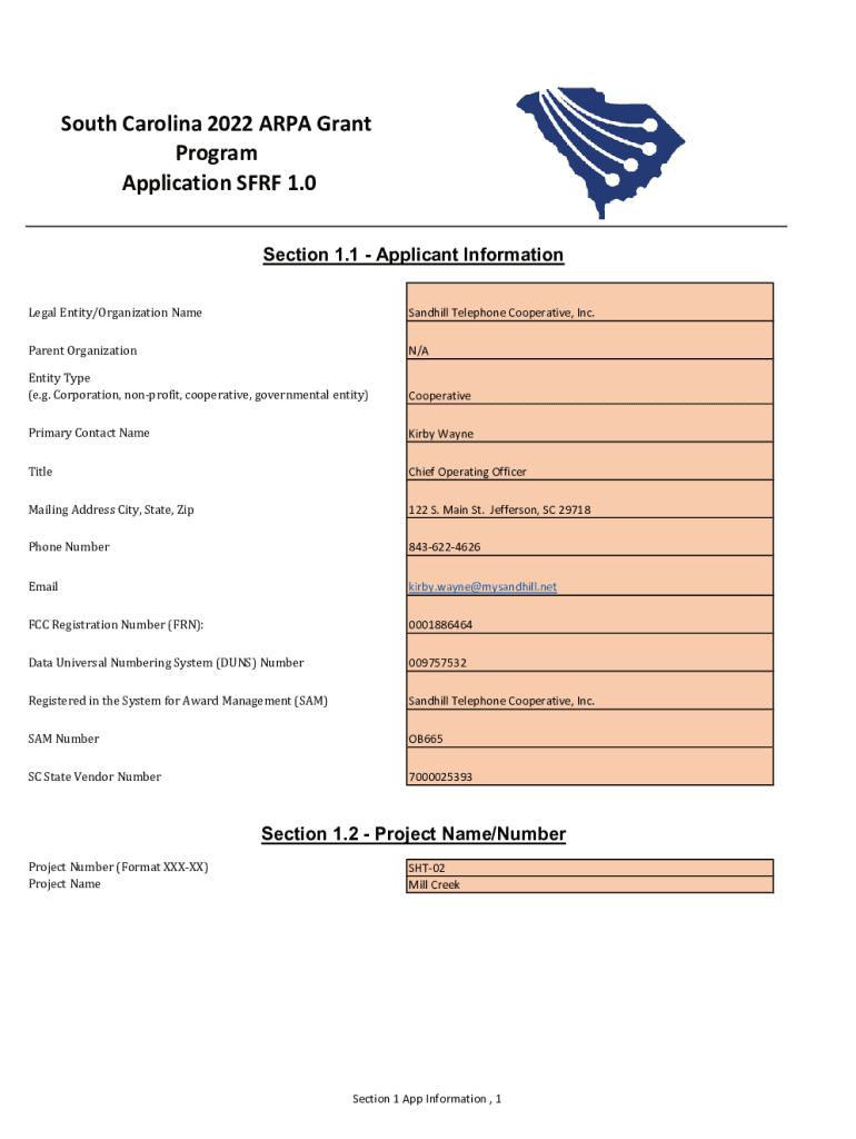 Fillable Online ors sc also referred to as the SC Broadband Office (SCBBO) which is ... Fax ...