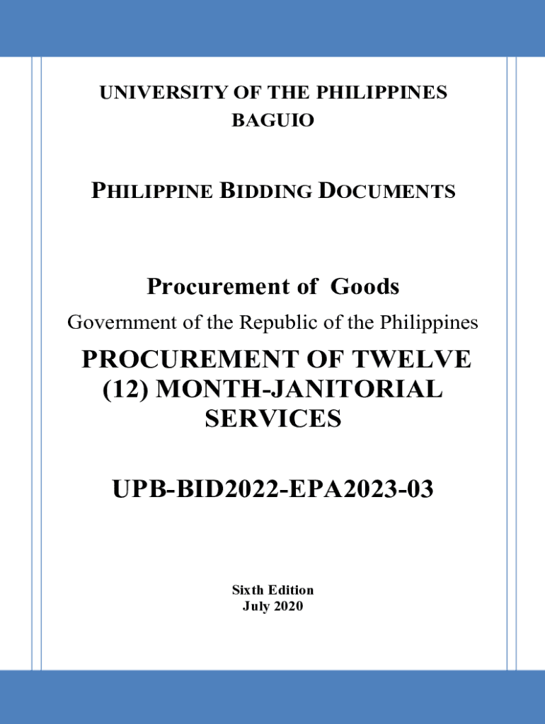 Fillable Online Philippine Bidding Documents - UP Baguio Fax Email ...