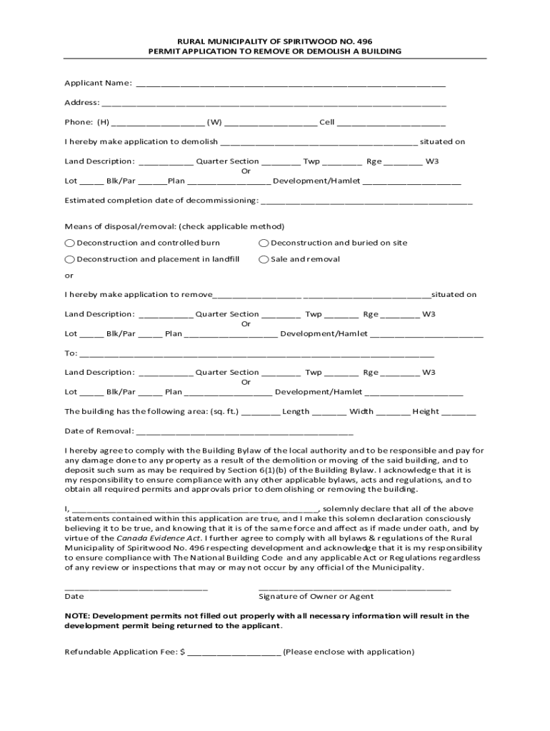 Fillable Online Building-Permit-Application-Remove-or-Demolish. ... Fax Email Print - pdfFiller