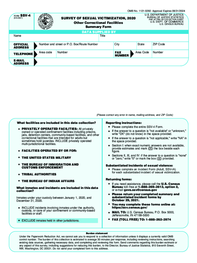 Fillable Online Survey of Sexual Victimization Federal Form Fax Email Print - pdfFiller