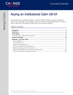 Fillable Online Keying an Institutional Claim UB-04 Fax Email Print ...