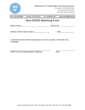 Fillable Online Non-AASIS Matching Form Fax Email Print - pdfFiller