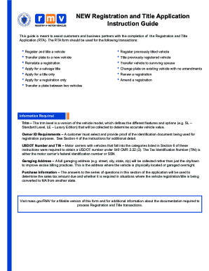 Fillable Online Registration and Title Application Instruction Guide ...
