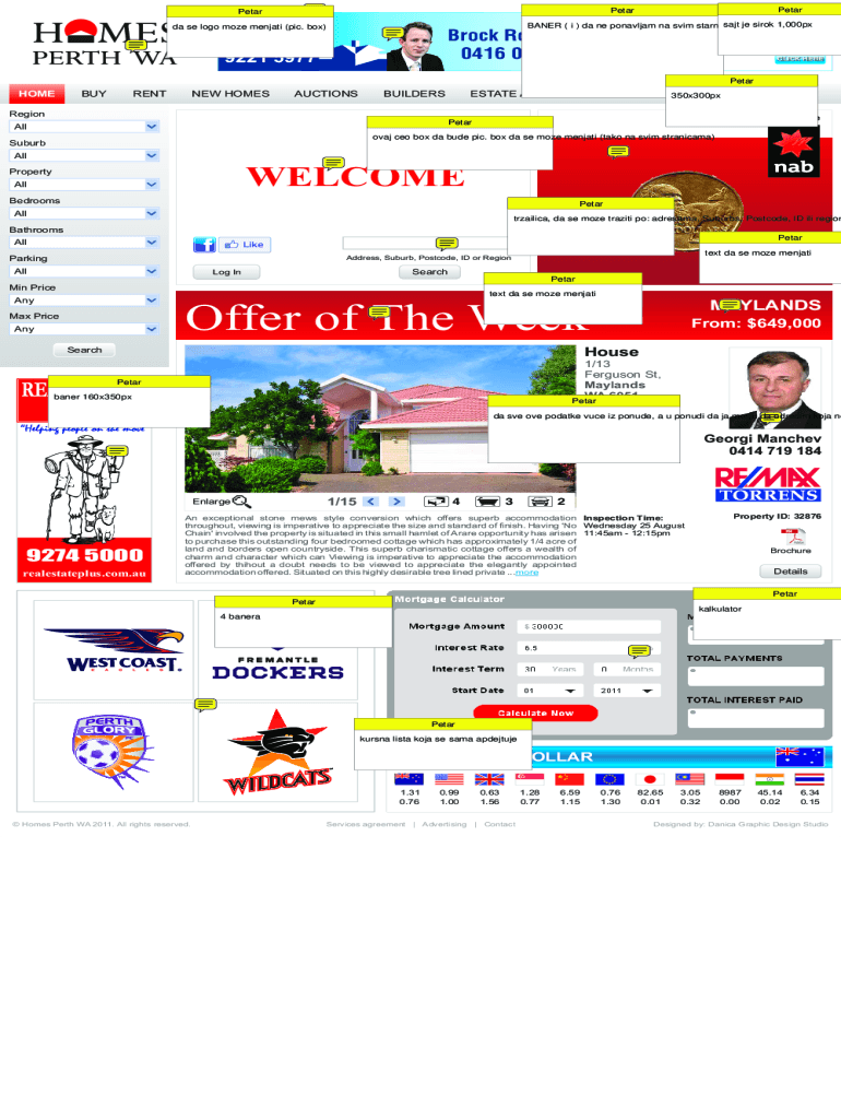 Fillable Online Homes Perth WA web NOVI izgled Fax Email Print - pdfFiller