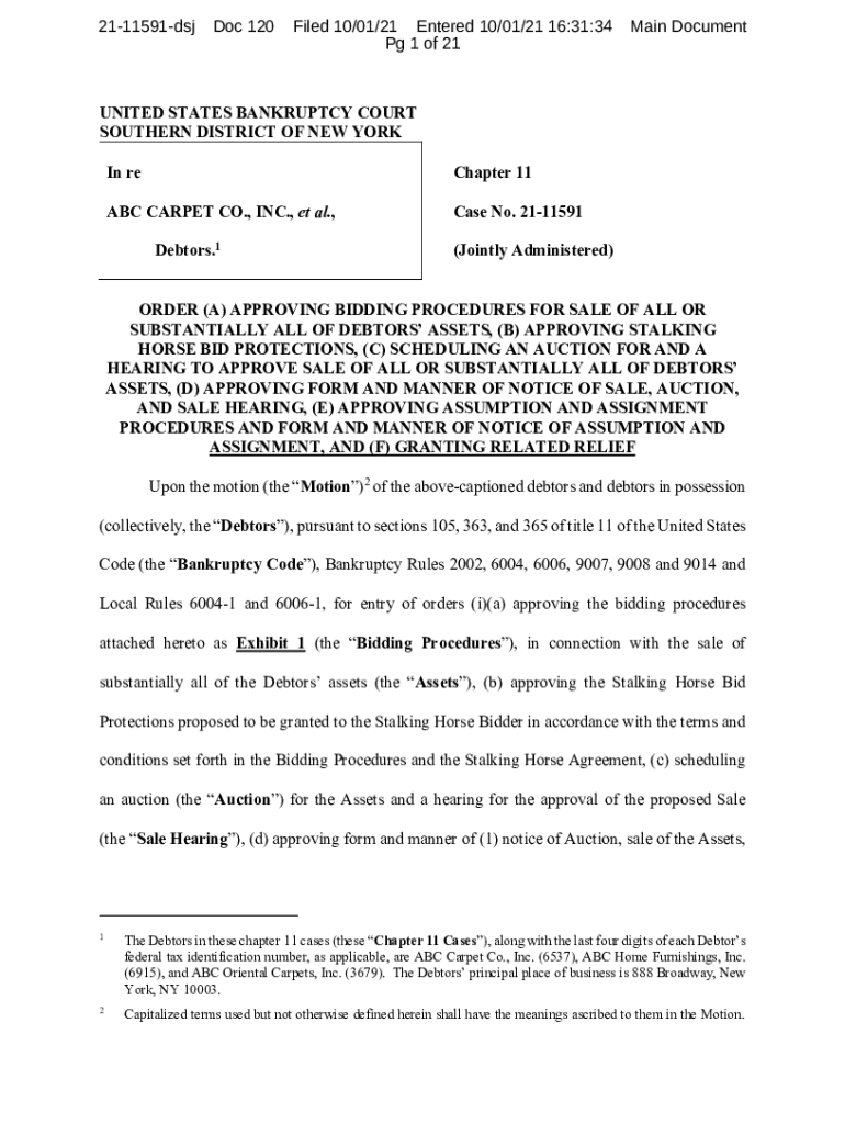 Fillable Online ABC - Bidding Procedures Order Fax Email Print - pdfFiller