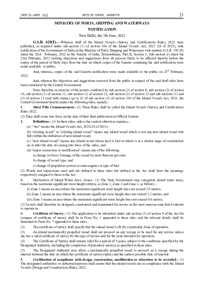 Fillable Online ministry of ports, shipping and waterways Fax Email Print - pdfFiller