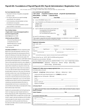 Fillable Online Payroll 201: Payroll Administration Certificate Program ...