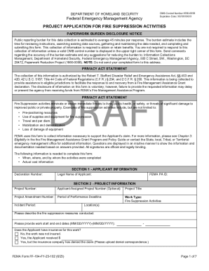 Fillable Online FEMA Form FF-104-FY-23-102. PROJECT APPLICATION FOR ...