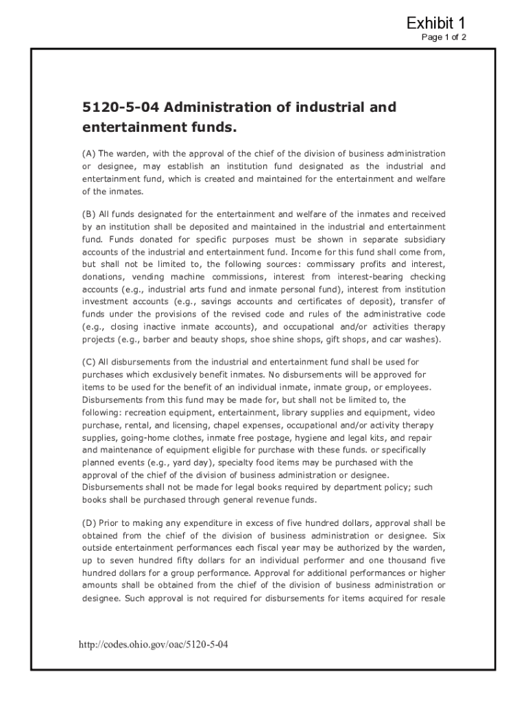 Fillable Online watchdog ohio 5120-5-04 Administration of industrial ...