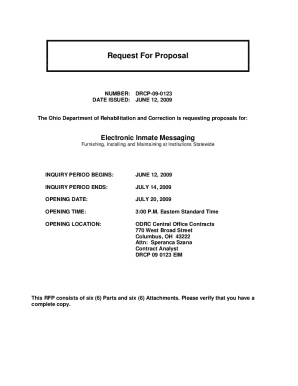 Fillable Online procure ohio REQUEST FOR PROPOSALS INMATE PROGRAMMING ...