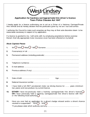 Fillable Online Taxi driver licence application form Fax Email Print ...