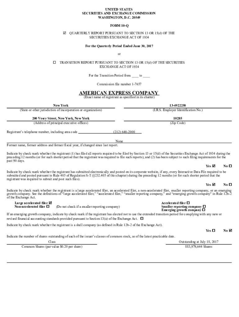 Fillable Online AMERICAN EXPRESS COMPANY ANNUAL REPORT Fax Email Print ...