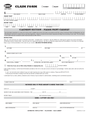 Fillable Online WINNER CLAIM FORM - NY Lottery Fax Email Print - pdfFiller