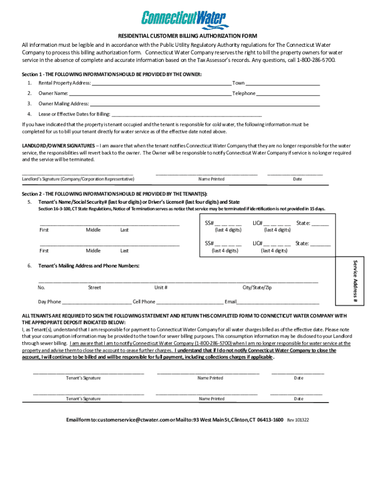 Fillable Online commercial fire customer billing authorization form Fax ...