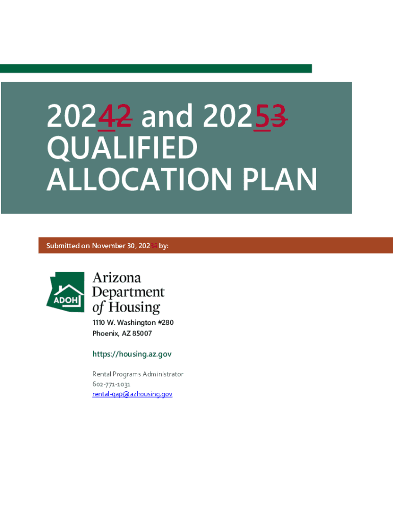 Fillable Online 20242 and 20253 QUALIFIED ALLOCATION PLAN Fax Email ...