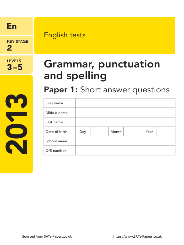 Fillable Online English grammar, punctuation and spelling Fax Email ...