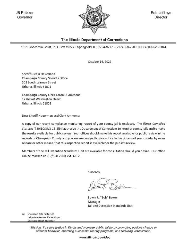 Fillable Online Champaign County - IDOC - Illinois.gov Fax Email Print - pdfFiller