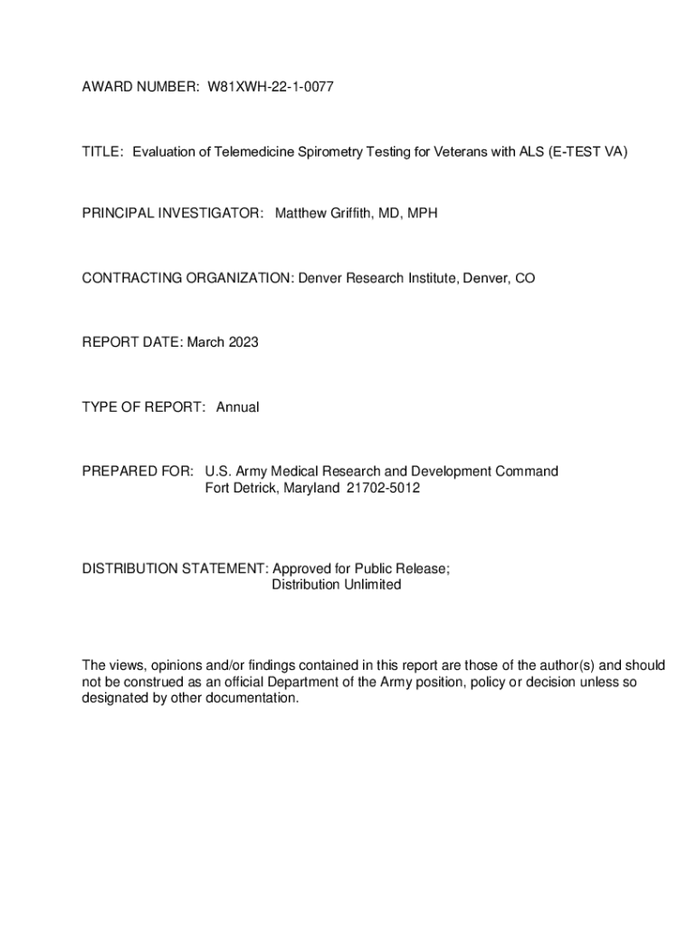 Fillable Online Evaluation of Telemedicine Spirometry Testing for ...