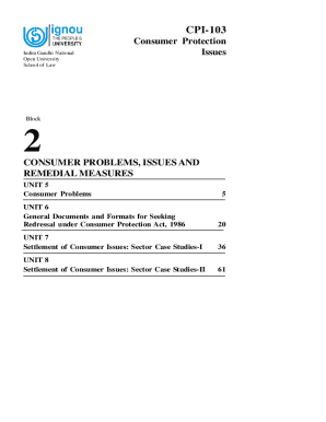 Fillable Online egyankosh ac Distance - Certificate in Consumer ...