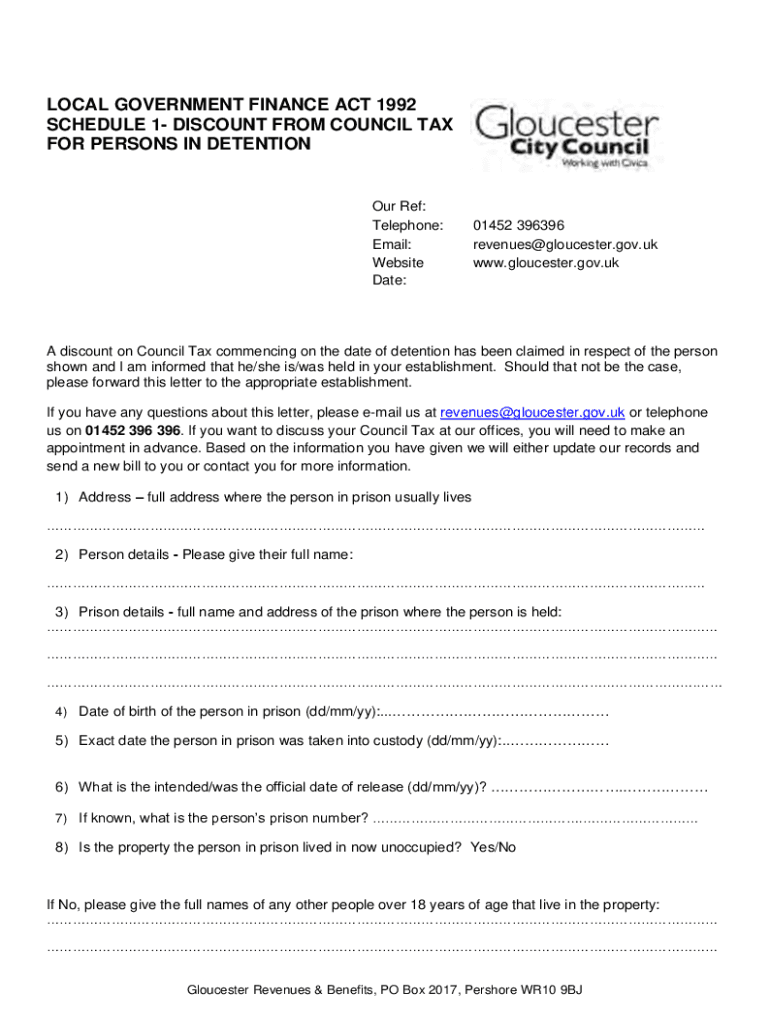 Fillable Online Prison or detained discount form Fax Email Print - pdfFiller