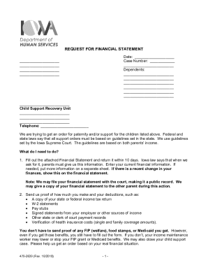 Fillable Online 470-2639, REQUEST FOR FINANCIAL STATEMENT Fax Email ...