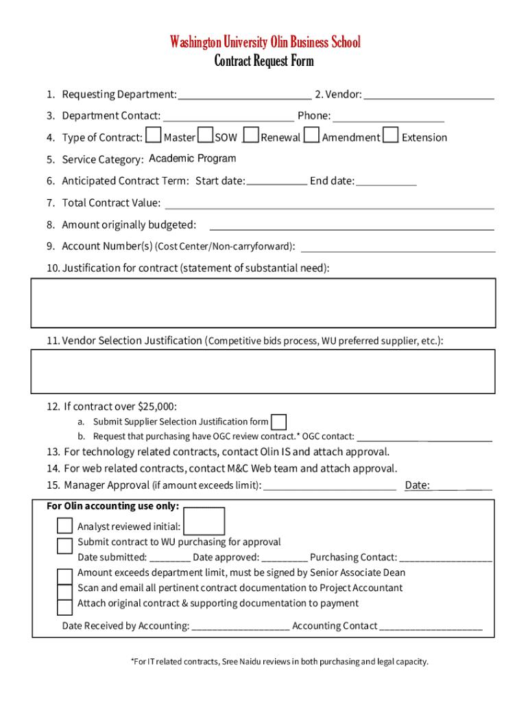 Fillable Online Contract Request Form FY23 Fax Email Print - pdfFiller