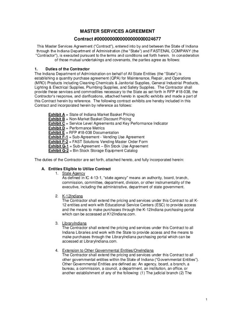 Fillable Online Free MSA Master Service Agreement Template Fax Email ...