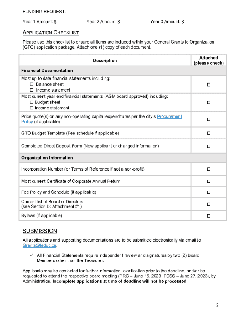 Fillable Online 2024 GTO Application - Capital Funding Only (Fillable ...