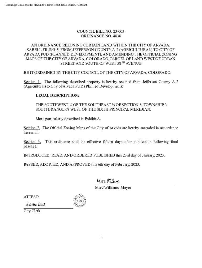 Fillable Online Ord 4836 CB23-003 Ord Sabell Filing 3 Rezoning Ordinance (Emily ... Fax Email ...