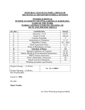 Fillable Online Tig weld tender schedule(1).pdf Fax Email Print - pdfFiller