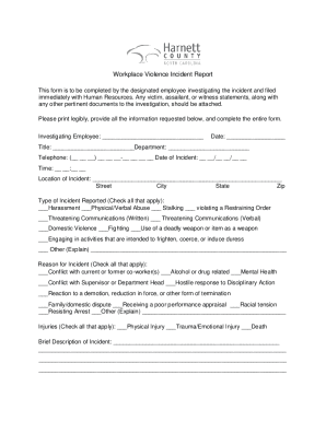 Fillable Online Management of workplace violence victims Fax Email ...