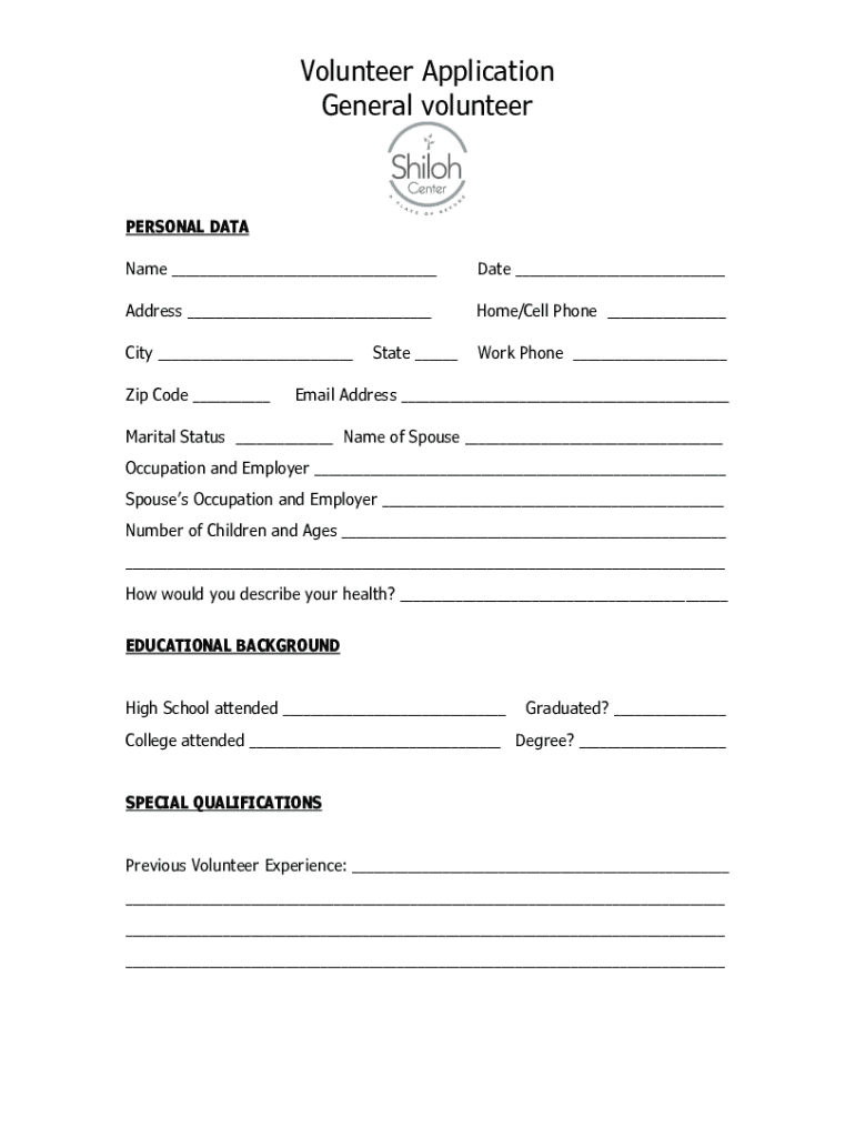 Fillable Online Personal History Statement - Volunteer Fax Email Print - pdfFiller