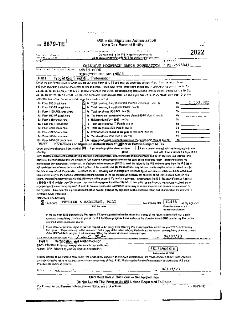 Fillable Online i 8879-TE Fax Email Print - pdfFiller