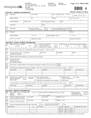 Fillable Online Workers Report of Injury - Form 6 Fax Email Print ...