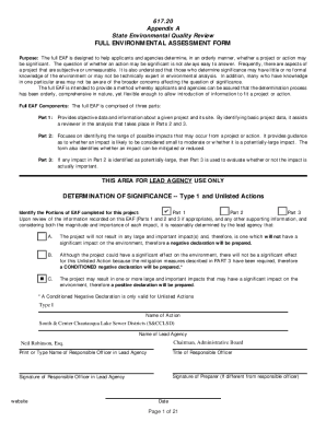 Fillable Online FULL ENVIRONMENTAL ASSESSMENT FORM THIS ... Fax Email ...