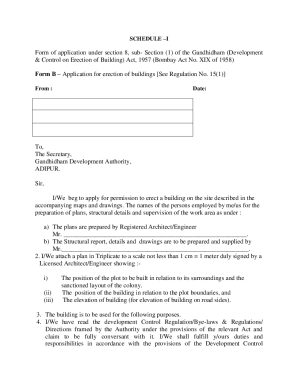 Fillable Online gda net SCHEDULE - I Form of application under Section ...