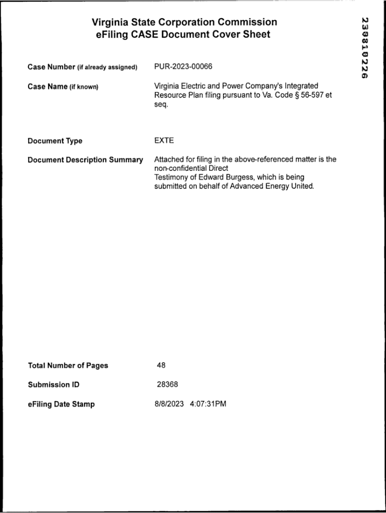 Fillable Online Virginia State Corporation Commission Cover Sheet Fax ...