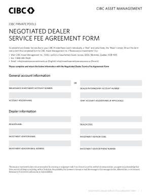 Fillable Online Negotiated dealter service fee agreement form. Negotiated dealter service fee ...