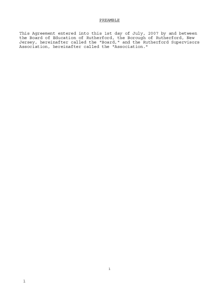 Fillable Online 1 PREAMBLE This Agreement entered into this 1st day of ...
