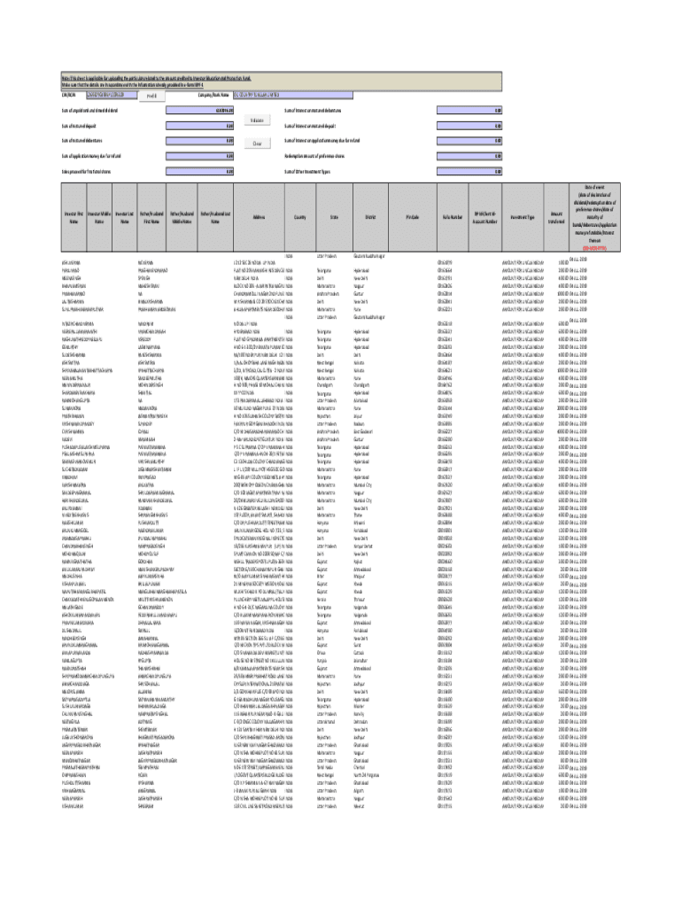 Fillable Online Form IEPF-1 Excel format for uploading dt.04072019.xls Fax Email Print - pdfFiller