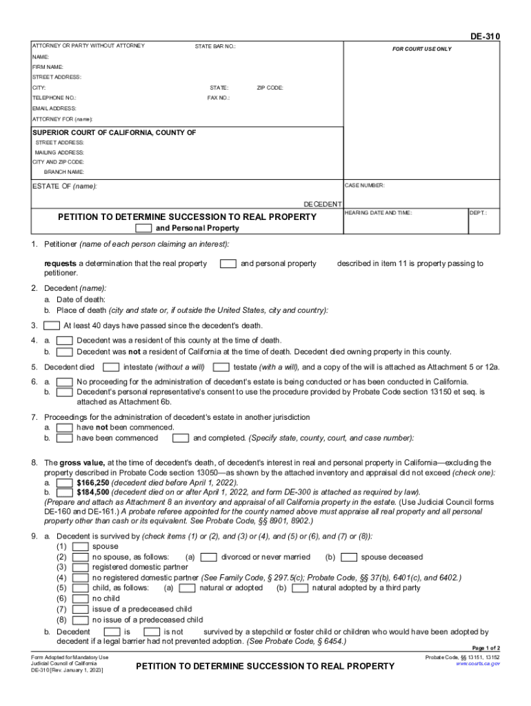 2023-2025 Form CA DE-310 Fill Online, Printable, Fillable, Blank ...