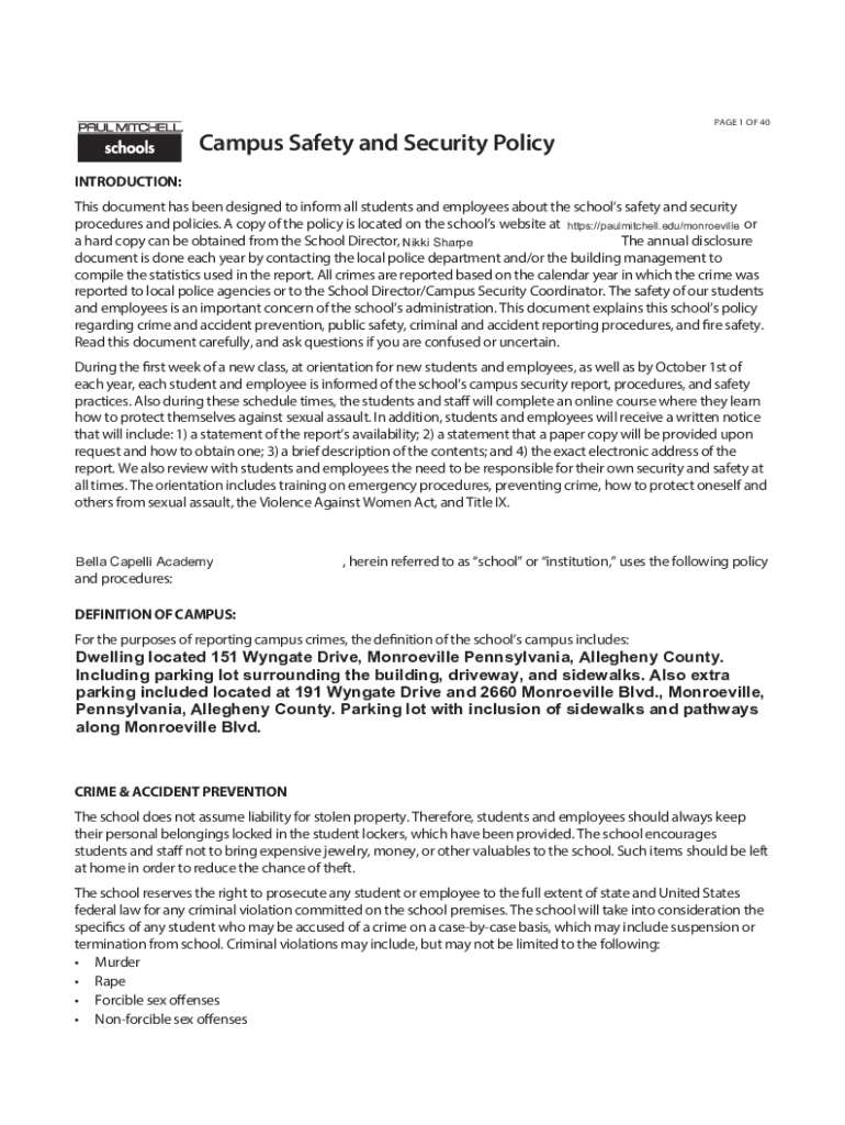 Fillable Online Regarding Guidelines on School Safety and Security ...