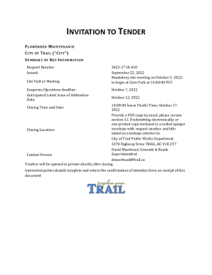 Fillable Online INVITATION TO TENDER ITT #1070- XXXX/XX Fax Email Print ...