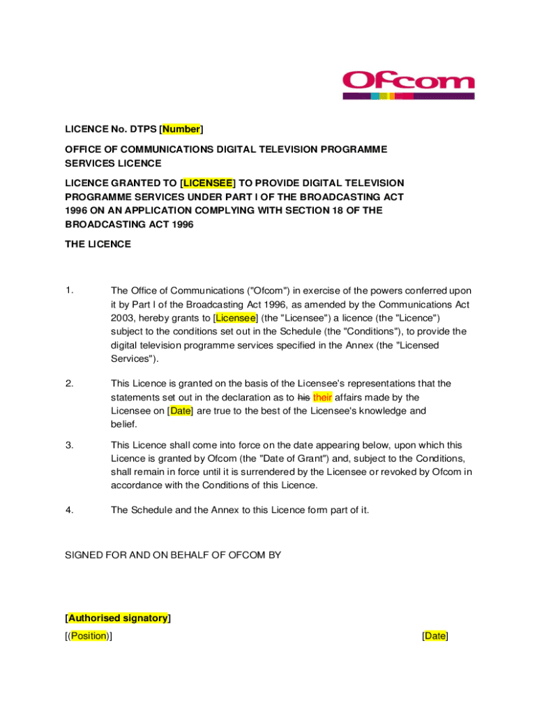 Fillable Online DTPS Standard Form Licence (tracked) Fax Email Print ...