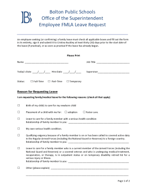 Fillable Online Employee FMLA Leave Request.pdf Fax Email Print - pdfFiller