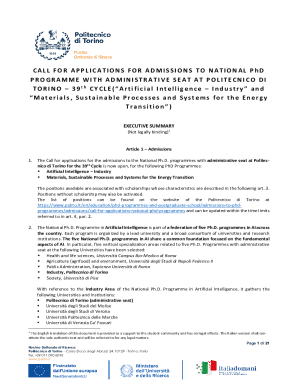 Fillable Online Call for applications for admissions to National PhD ...