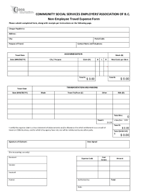 Fillable Online Online Travel Expense Form Fax Email Print - pdfFiller